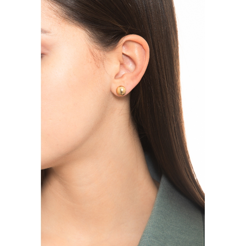 750 yellow gold button earrings | GV